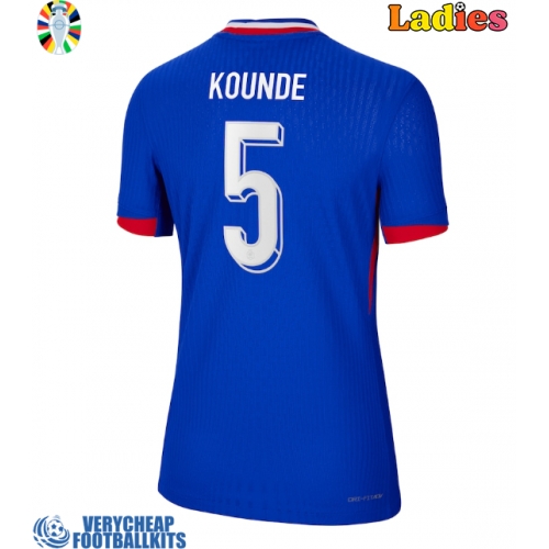 France Jules Kounde #5 Replica Home Shirt Ladies Euro 2024 Short Sleeve ...